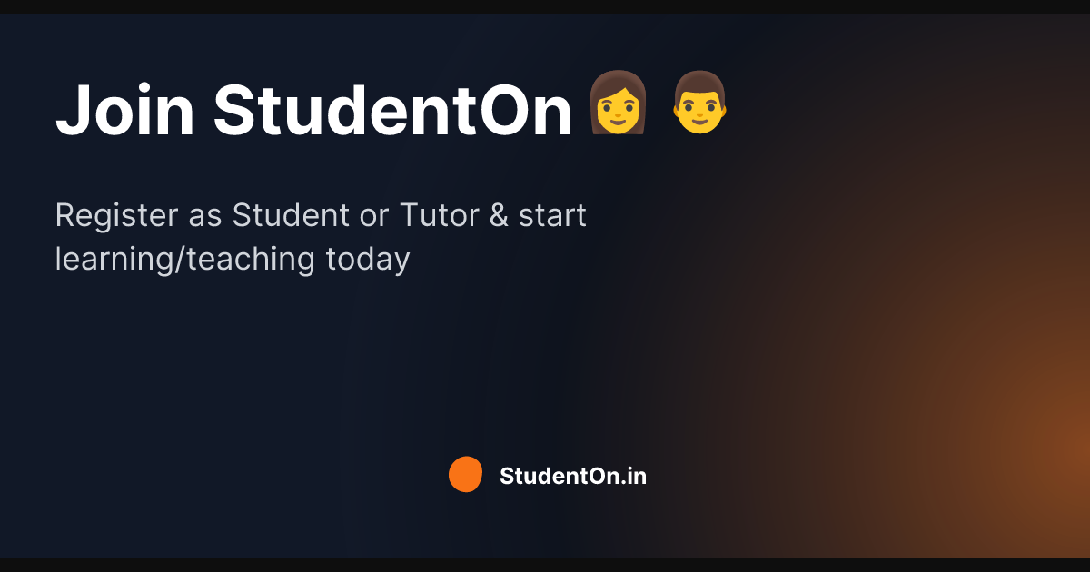 Register - StudentOn | Connect with Top Tutors & Students